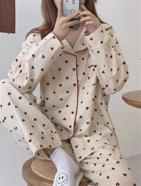 пижама с сердечками | Pigiama di seta, Pigiami donna, Vestiti kawaii