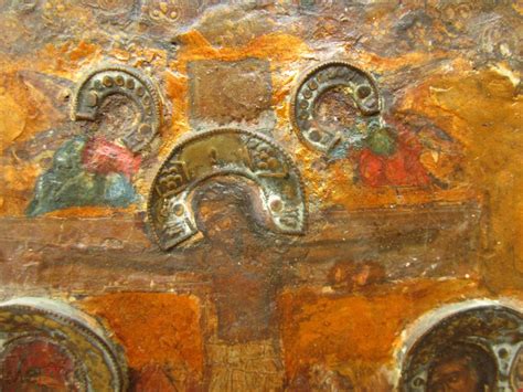 Икона Распятие Голгофа с 4 предстоящими. Ковчег.31*26 см.18-19в. С РУБЛЯ!