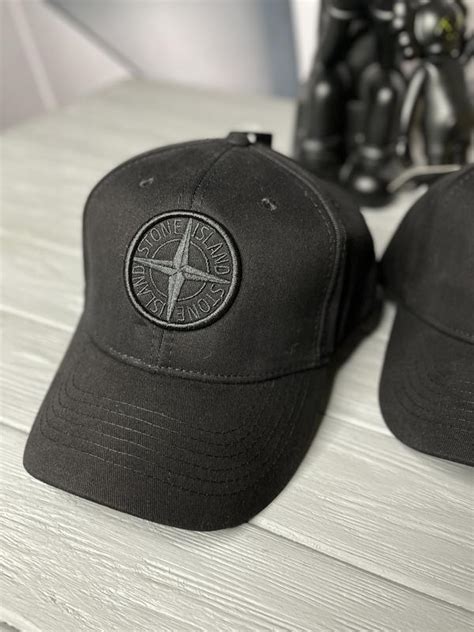 Кепка stone island кепка стон айленд черная с черным логотипом качество ...