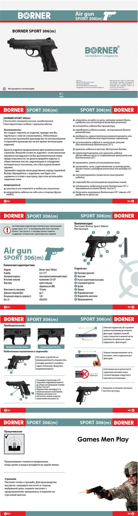 Пистолет пневматический Borner Sport 306 (и 306 m) – C31 в новом свете