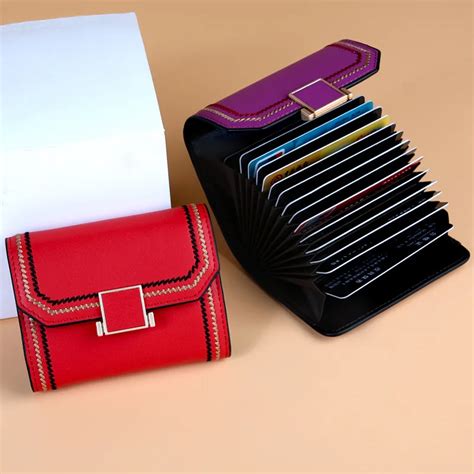 Роскошные Модные Качественные кожаные кошельки для карт, RFID ...