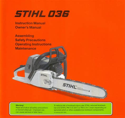 Handleiding Stihl 036 (pagina 1 van 56) (Engels)