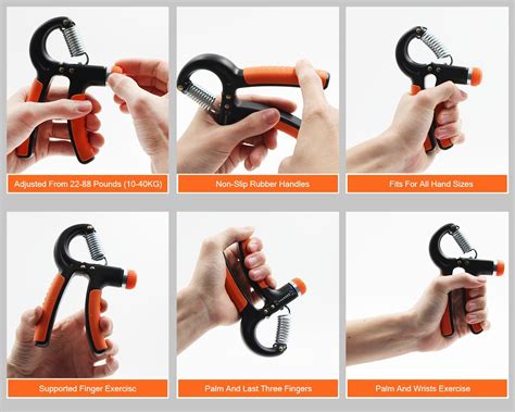 Hand Grip Strengthener Strength Trainer Adjustable Resistance 22-88 Lbs