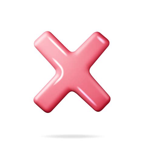 3D Wrong Button Shape. Red No or Incorrect Sign Render. Red Checkmark ...