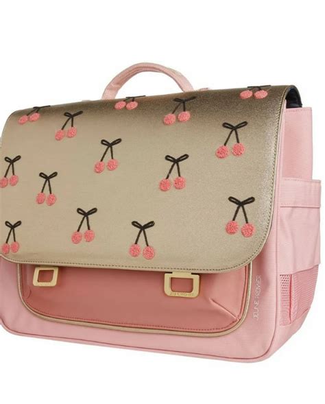 Портфель Jeune Premier It Bag Midi Cherry Pompon (золотой с вишенками ...