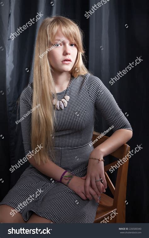 Seductive Teen Girl Wearing Pretty Dress Stock Photo 226500340 ...