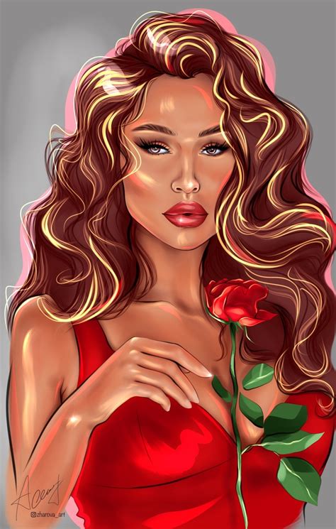 Иллюстрация Девушка в красном | Illustrators.ru