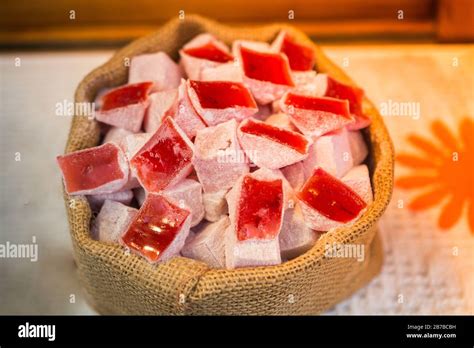 Load of traditional turkish delight lokum sugar coated soft candy Stock ...