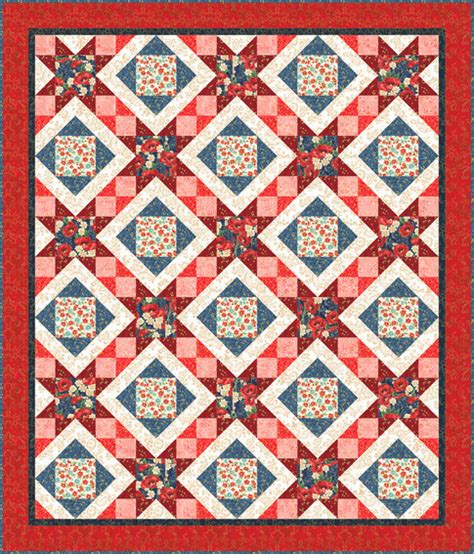 Rosy Stars Free Pattern: Robert Kaufman Fabric Company