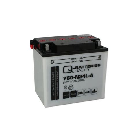Q-Batteries Motorradbatterie Y60-N24L-A 530 30 12V 30Ah 280A