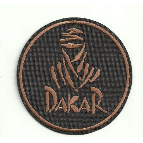 Parche bordado DAKAR REDONDO NEGRO 7,5cm - Los Parches