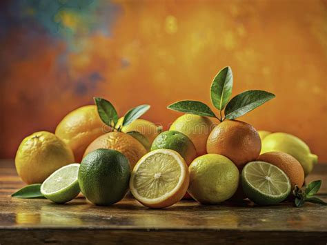 A Symphony of Sunshine Minimalist Citrus Still Life Photography Featuring Vibrant Lemons Limes ...