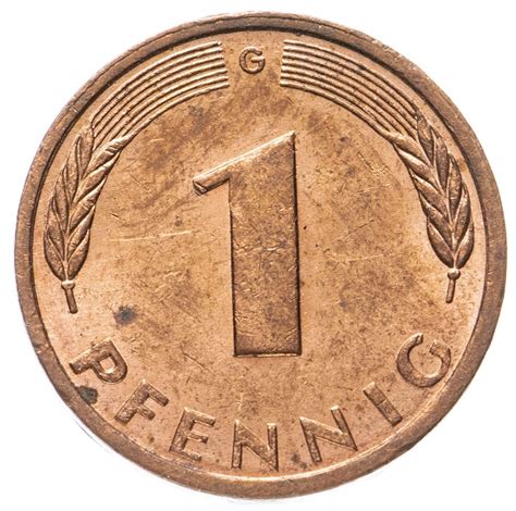 Монета Германия (ФРГ) 1 пфенниг (pfennig) 1991 стоимостью 70 руб.