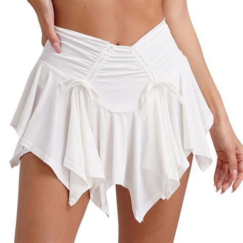 Женская плиссированная мини-юбка с асимметричным подолом | AliExpress