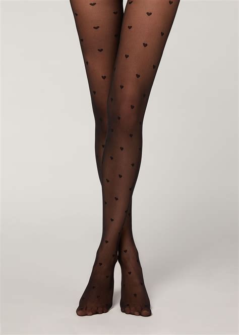 Прозрачные Колготки 30 Ден с Сердечками - Calzedonia