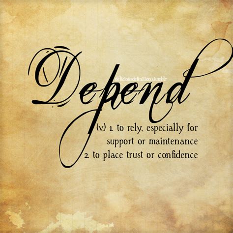 Delicious Definitions — Depend