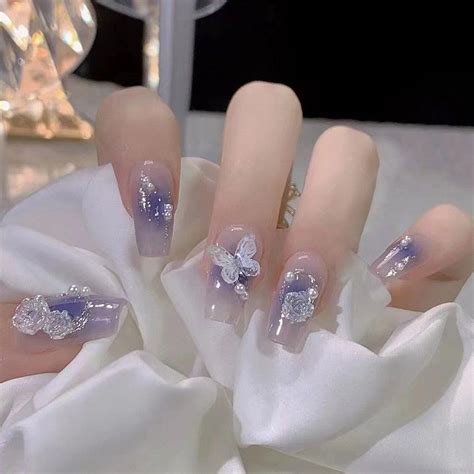 Накладные ногти 24 шт, Deco Ногти Накладные с клеем, Бабочка, фея ...