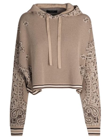 Amiri Cotton Bandana Oversized Hoodie in Taupe (Brown) - Save 53% | Lyst UK
