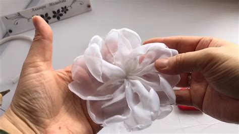 Цветок из шифона большого размера (chiffon flowers) - YouTube