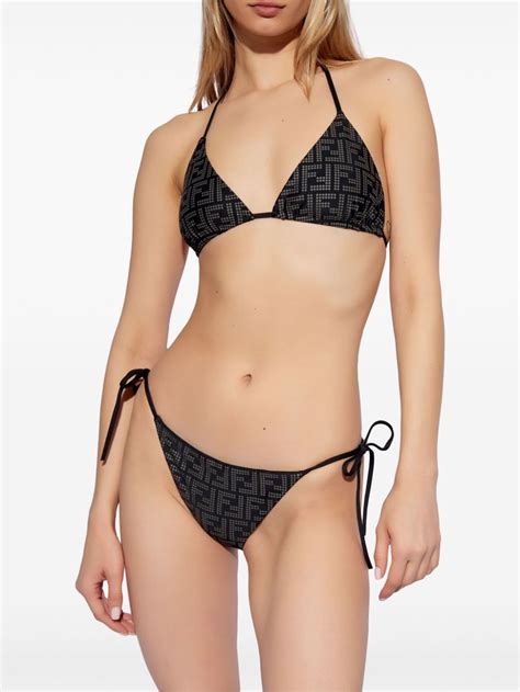 FENDI logo-print Triangle Bikini - Farfetch