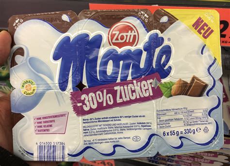Zott Monte 30% weniger Zucker Pudding 330Gramm - naschkater.com - das ...