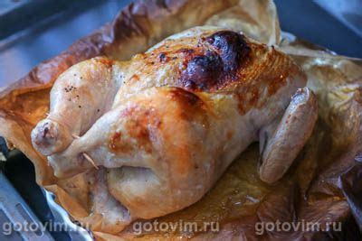 Курица, запеченная с сырным маслом под кожей. Рецепт с фото