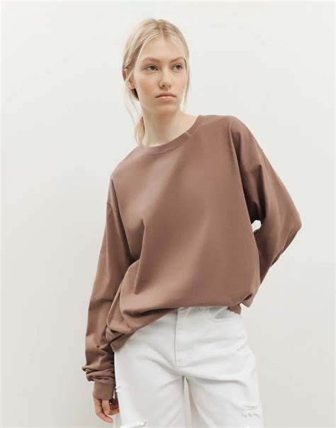 Коричневый лонгслив superoversize GKT024416-2 купить по цене от 599 ...