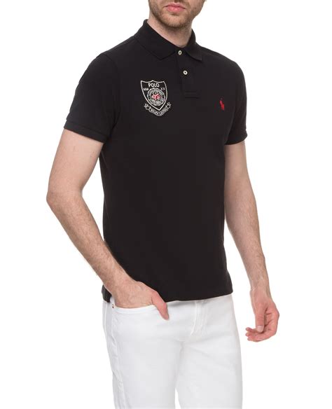 Мужское черное поло Custom Slim Fit Polo Ralph Lauren 710787743001 — MD ...