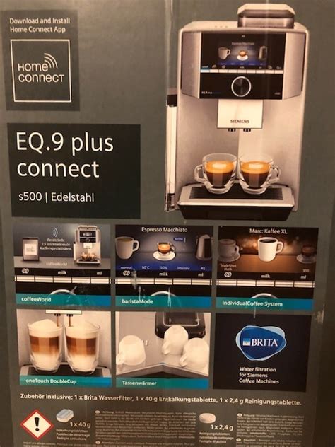 Siemens EQ.9 plus connect s500 Kaffeevollautomat Edelstahl TI9555X1DE ...