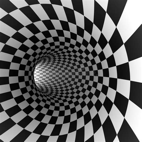 Checkered tunnel, 3D stock illustration. Illustration of illustration - 60436404