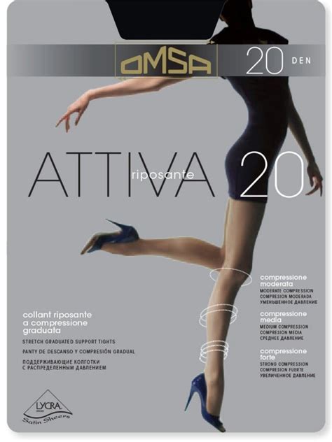 Rajstopy Attiva 20den Omsa fumo grafitowe | sklep Piubiu.pl