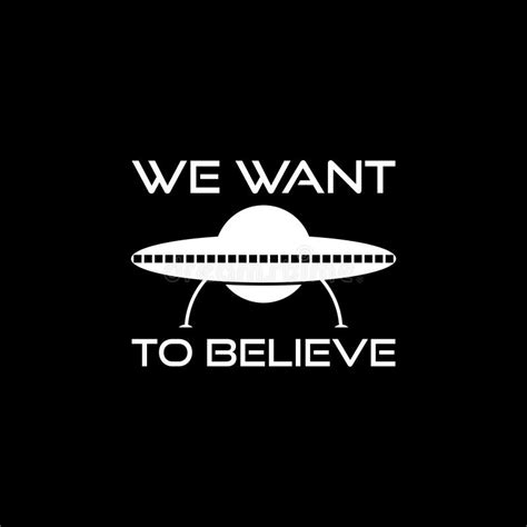 I Want To Believe. Cartoon Comic Poster With Spaceship Arrival On The ...