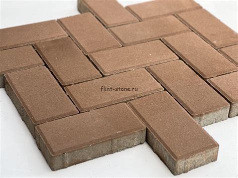 Тротуарная плитка Кирпич 60 бежевый - flint-stone
