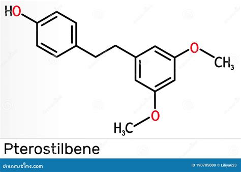 Pterostilbene. Structural Chemical Formula Vector Illustration ...