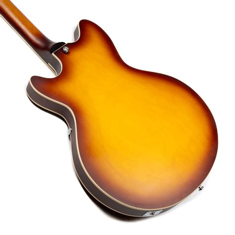 EART Guitars, E-325, Semi Hollow Full Electric Guitar, Satin Tobacco B ...