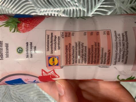 Yogurt Drink Strawberry Milbona - калорийность, пищевая ценность ⋙ ...