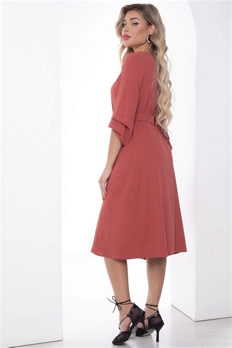 Платье "Аглая" (терракот) П8982 оптом от LT Collection