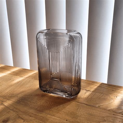 Nina Glass Vase - Grey 20cm | Urbano Interiors