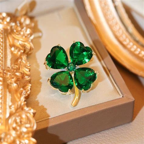 Купить Lucky четырехлистный клевер брошь во французском стиле ретро ...