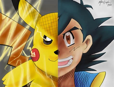 ArtStation - Ash Ketchum aka Satoshi & Pikachu Pokemon FAN ART 2023