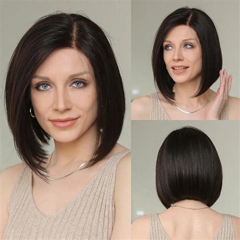 Купить HAIRCUBE Парики из натуральных волос Черный Боб Парики из ...