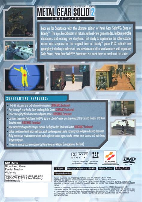 Metal Gear Solid 2 Substance Sony Playstation 2 Game
