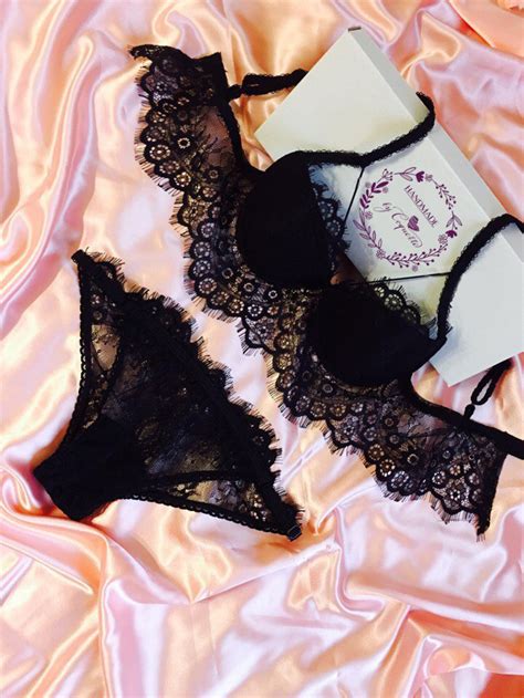 Black Lace Lingerie Set Erotic Lingerie Exclusive Lingerie | Etsy
