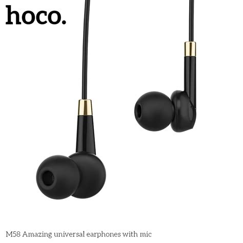 HOCO M58 Metal universal earphone with mic 3.5mm headset TPE elastic 1 ...