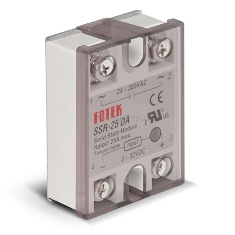Однофазное твердотельное реле с защитной крышкой Fotek SSR-25DA-PC ...