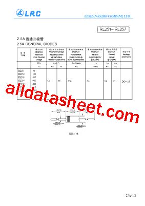 RL257 Datasheet(PDF) - Leshan Radio Company