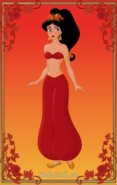 Jasmine Red Outfit Disney Princess Art