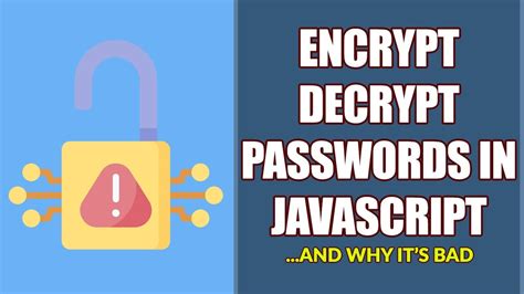 How To Encrypt Decrypt Passwords In Javascript - YouTube