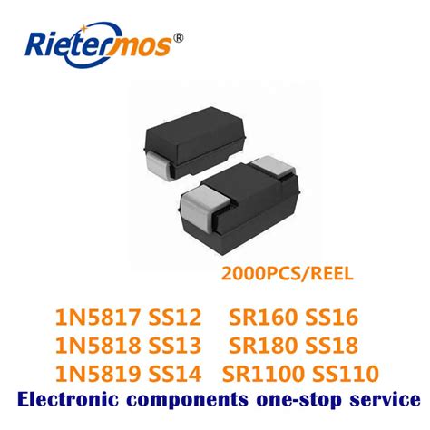 2000PCS 1N5817 SS12 1N5818 SS13 1N5819 SS14 SR160 SS16 SR180 SS18 ...