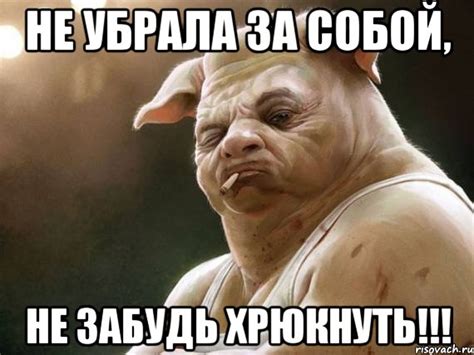 не убрала за собой, не забудь хрюкнуть!!!, Мем 121212 - Рисовач .Ру
